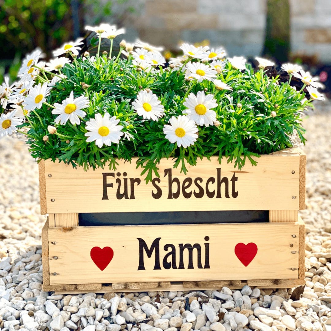 Personalized Painted Wooden Crate- Hand-painted Swiss Wood Gift ...