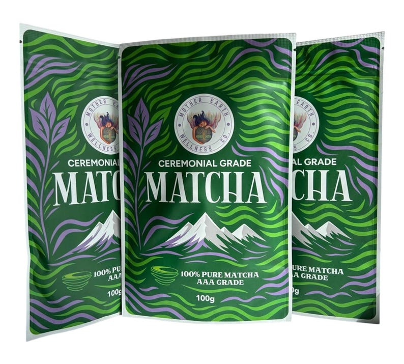 Mother Earth Ceremonial Grade Matcha. Organic, Vegan. (100g) 50 ...
