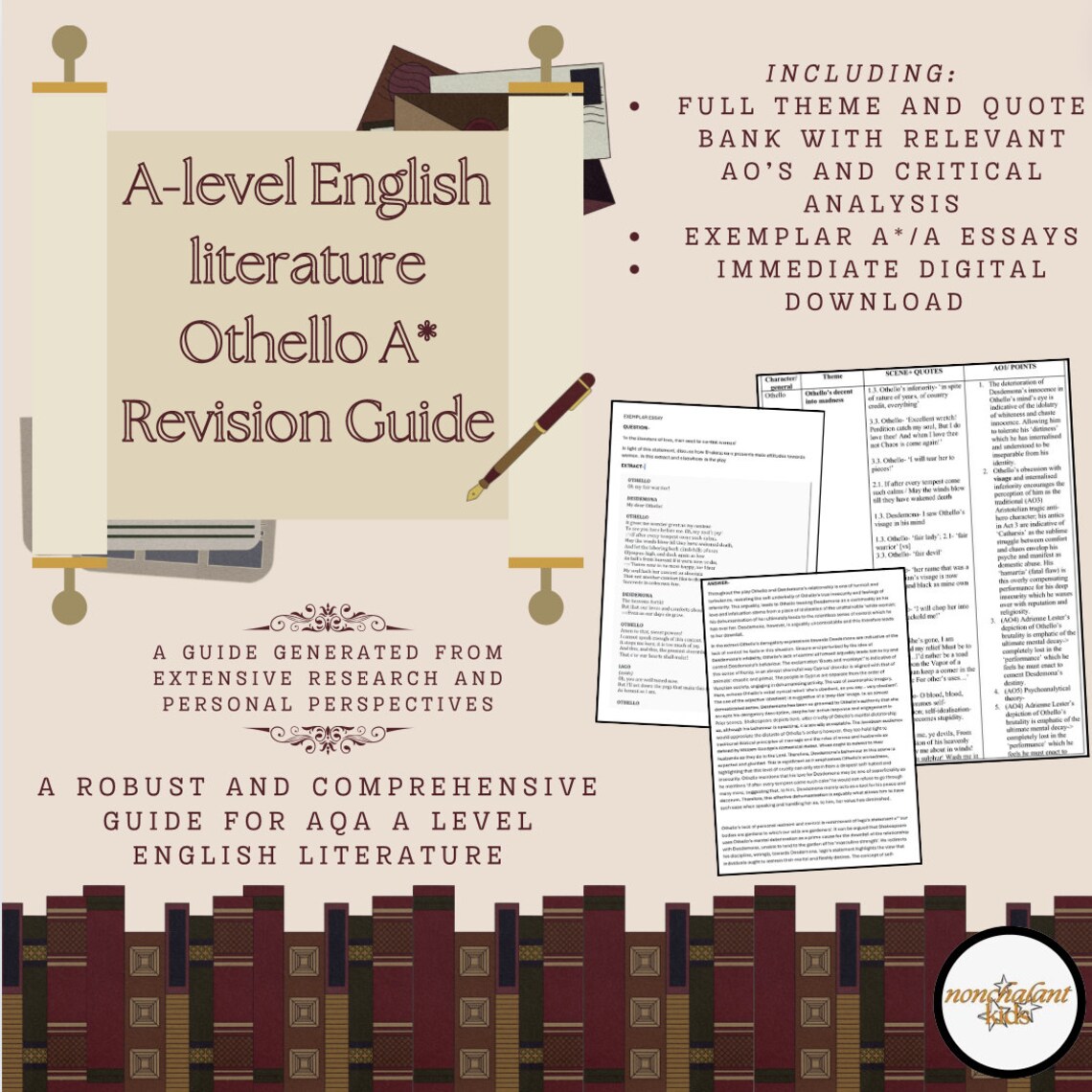 A Level English Literature Othello Revision Guide: Full Theme and Quote ...