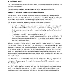 A-level English Literature: A Streetcar Named Desire Revision Guide - Etsy