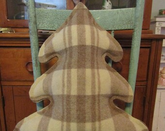Wool Blanket Tree Pillow - Etsy