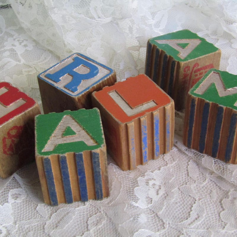 Antique Wooden Building Blocks - Etsy