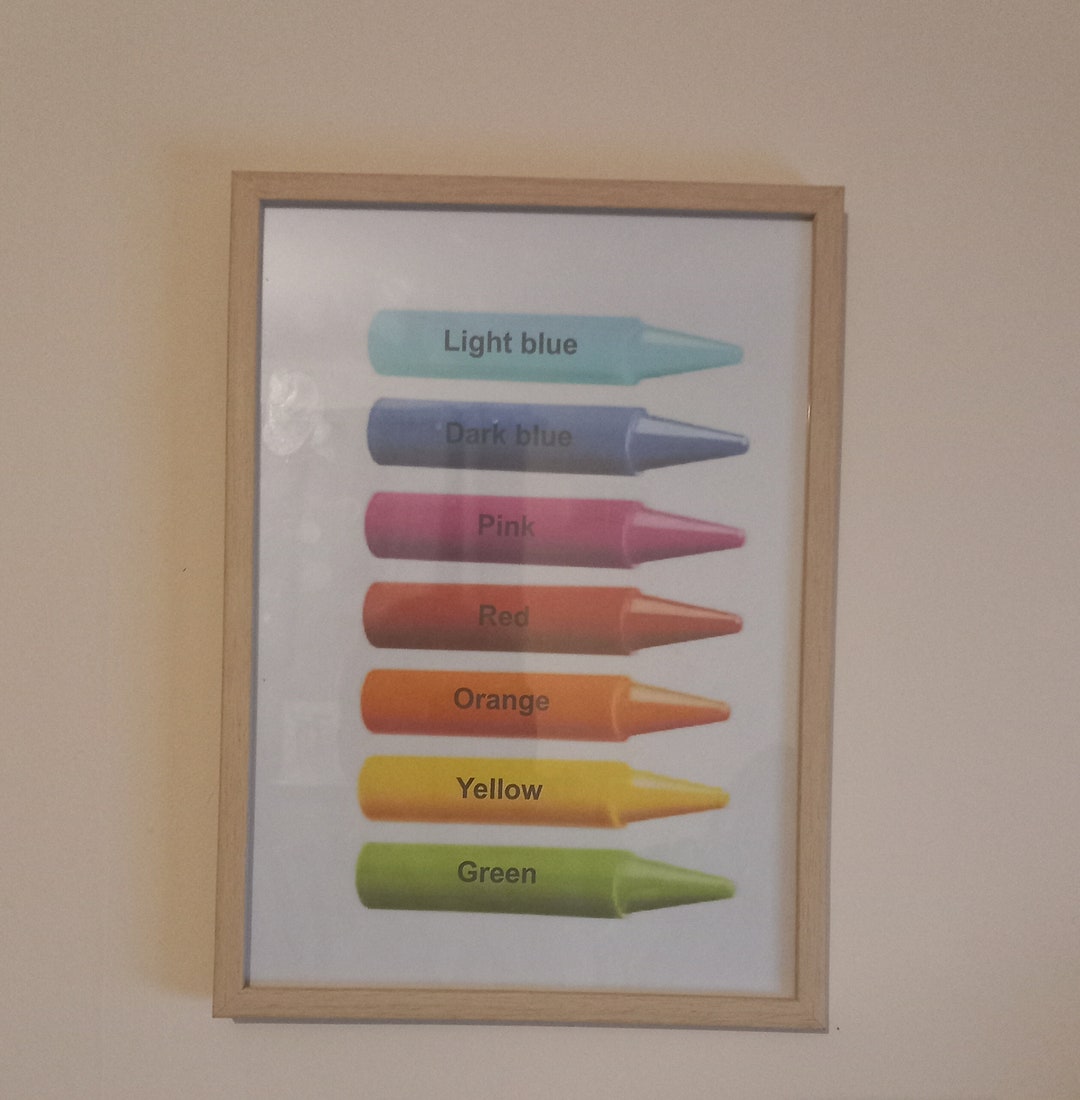 Learning Colours Crayons Poster, Educational Print, Teacher Classroom ...