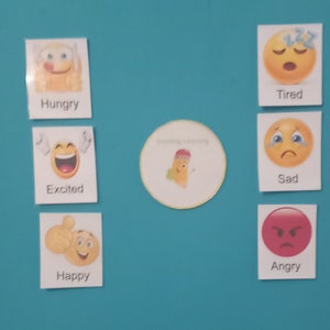 Feelings Board With Stick on Velco Feeling Cards - Etsy