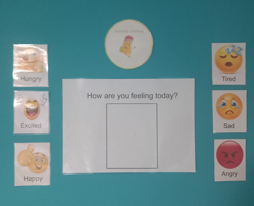 Feelings Board With Stick on Velco Feeling Cards - Etsy