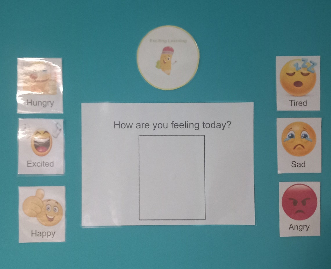 Feelings Board With Stick on Velco Feeling Cards - Etsy