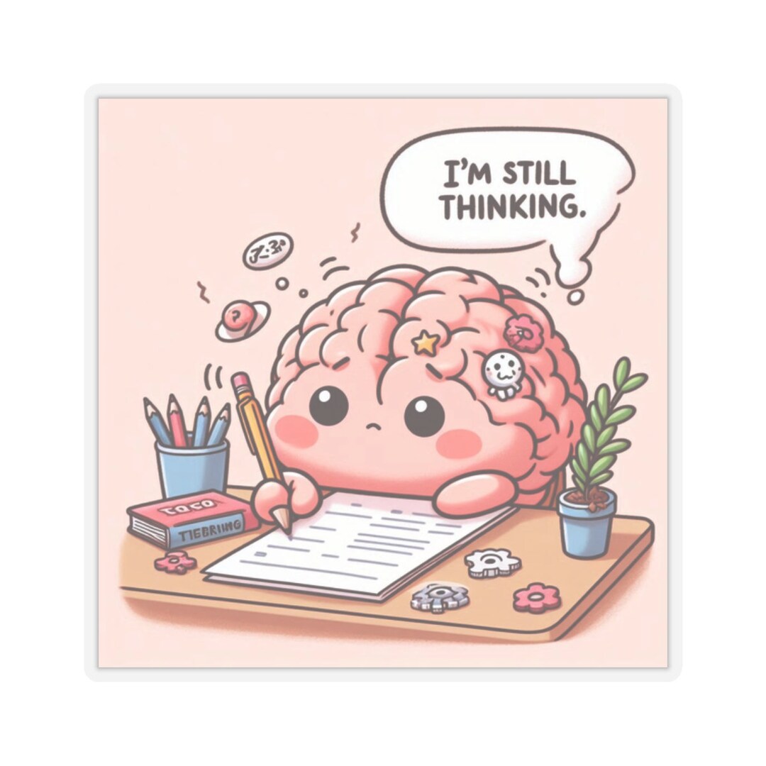 Cute Funny Animated Brain Sticker - Etsy