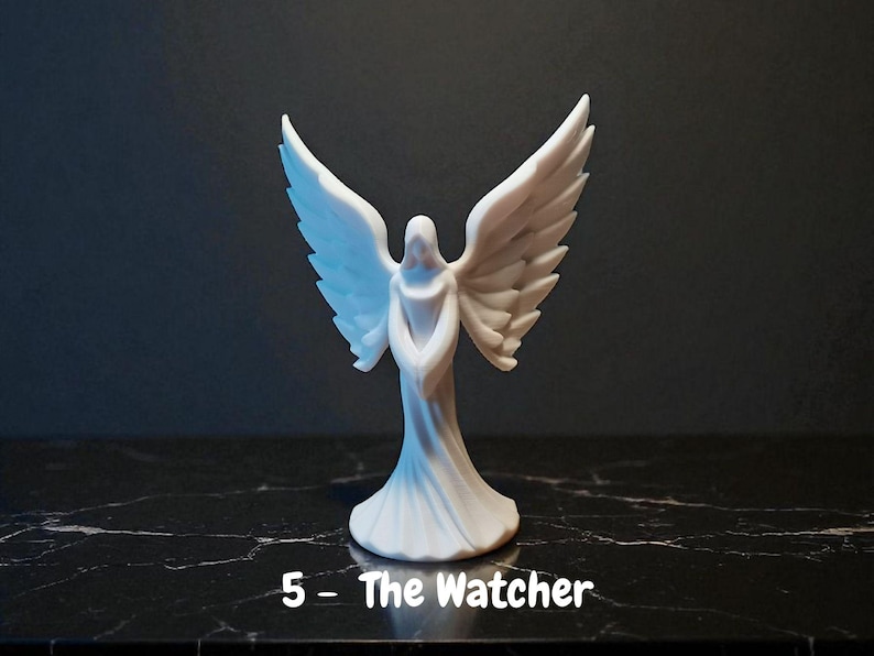 Minimalist 3D Printed Angel Figurines — Guardian, Prayer & Celebration ...