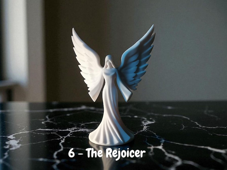 Minimalist 3D Printed Angel Figurines — Guardian, Prayer & Celebration ...