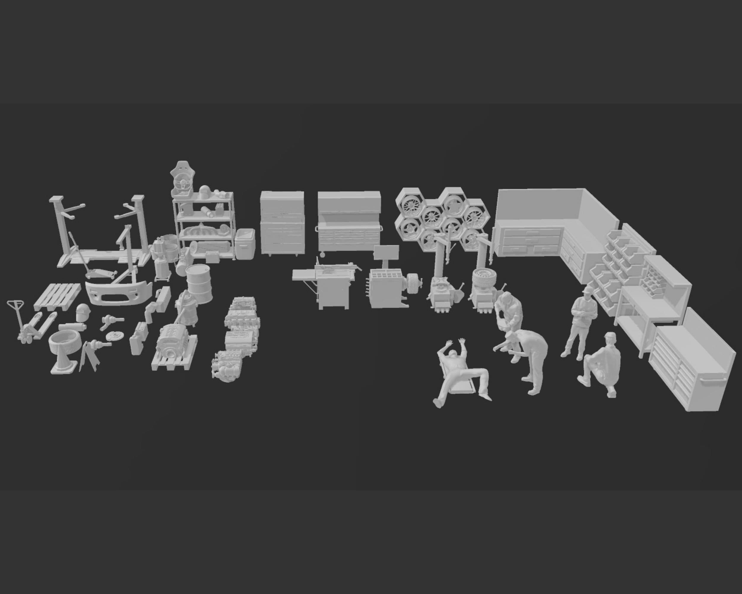 Big Garage Diorama Pack | Garage Stl | Garage Pack | Stl Pack | Garage ...
