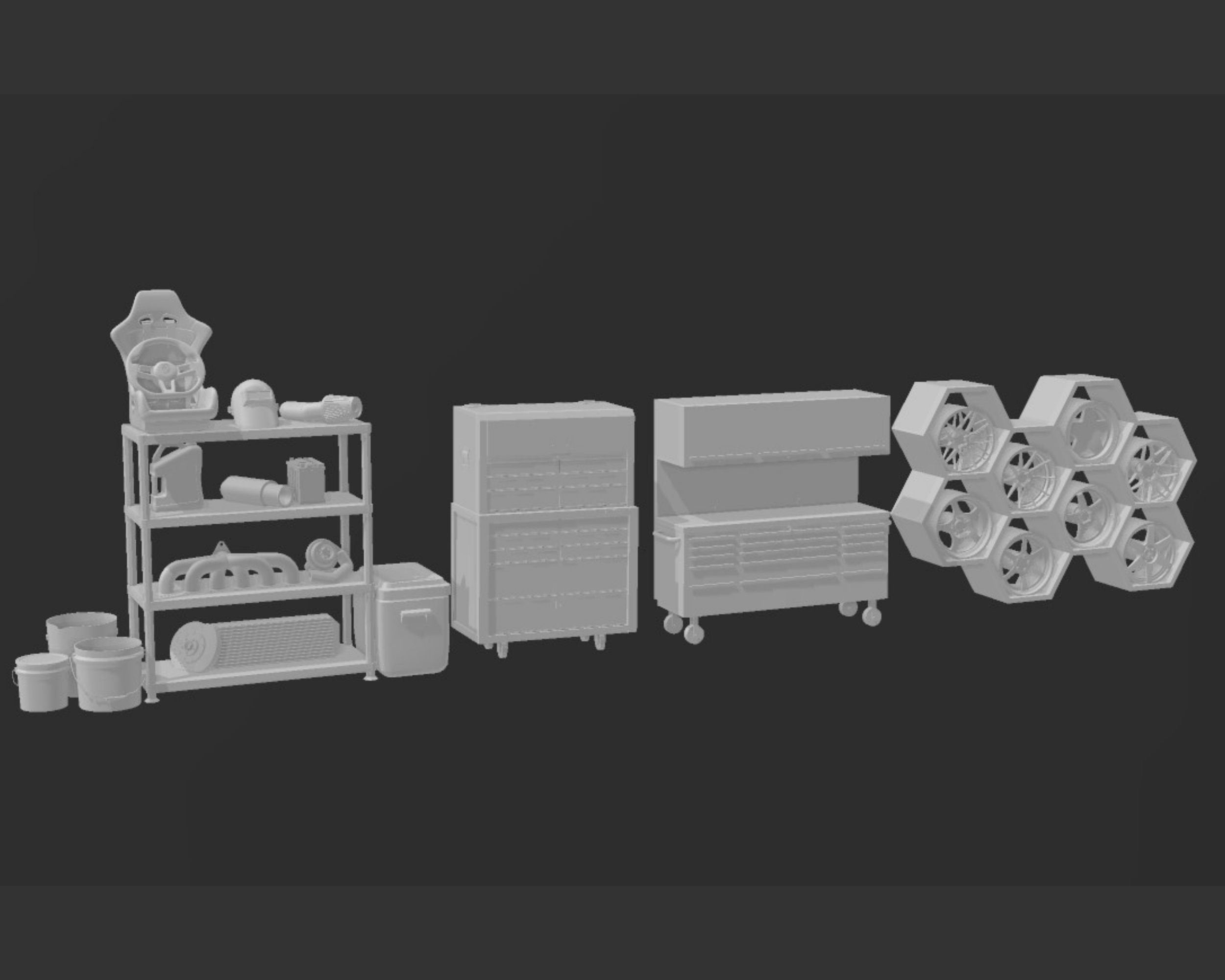 Big Garage Diorama Pack | Garage Stl | Garage Pack | Stl Pack | Garage ...