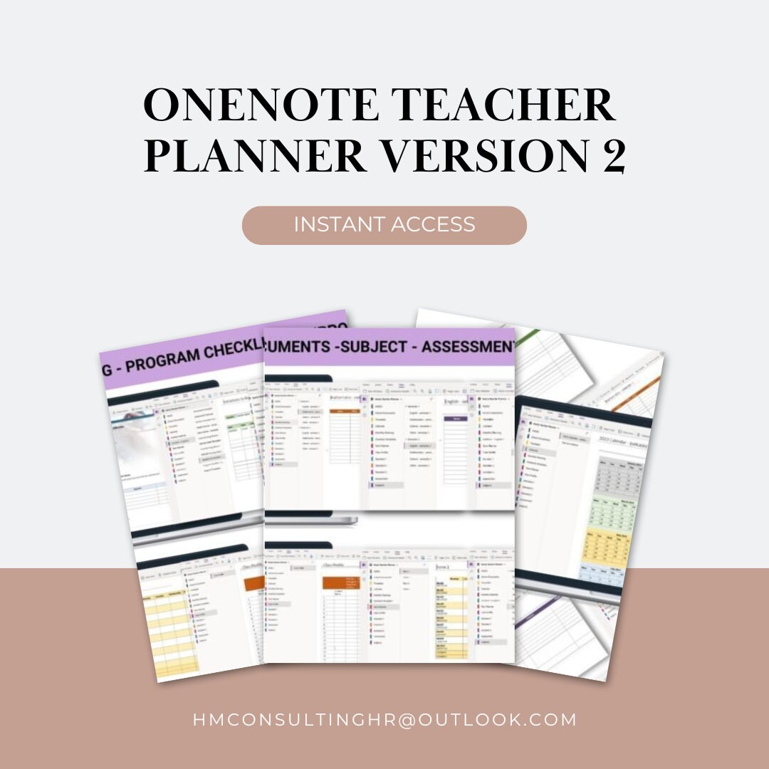 Onenote Teacher Planner Dated Undated Weekly Lesson Planner Onenote ...
