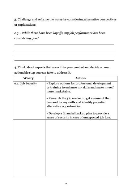 Worry and Rumination Worksheets Cognitive-behavioral Self-help Guide - Etsy