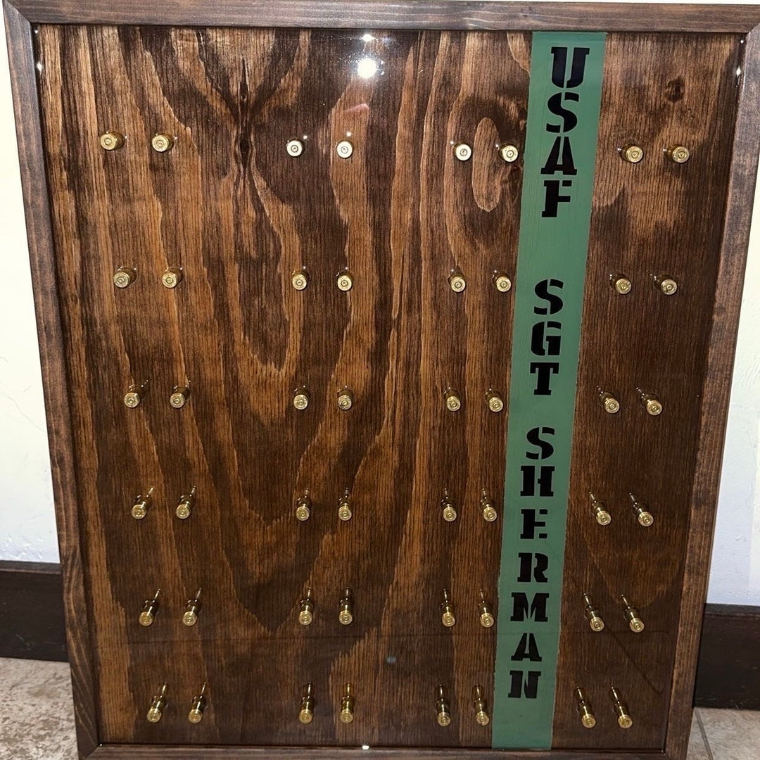 Custom Built Challenge Coin Display Board With Shell Casings and Resin ...