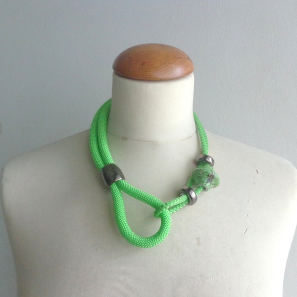 Lime Green Necklace - Etsy
