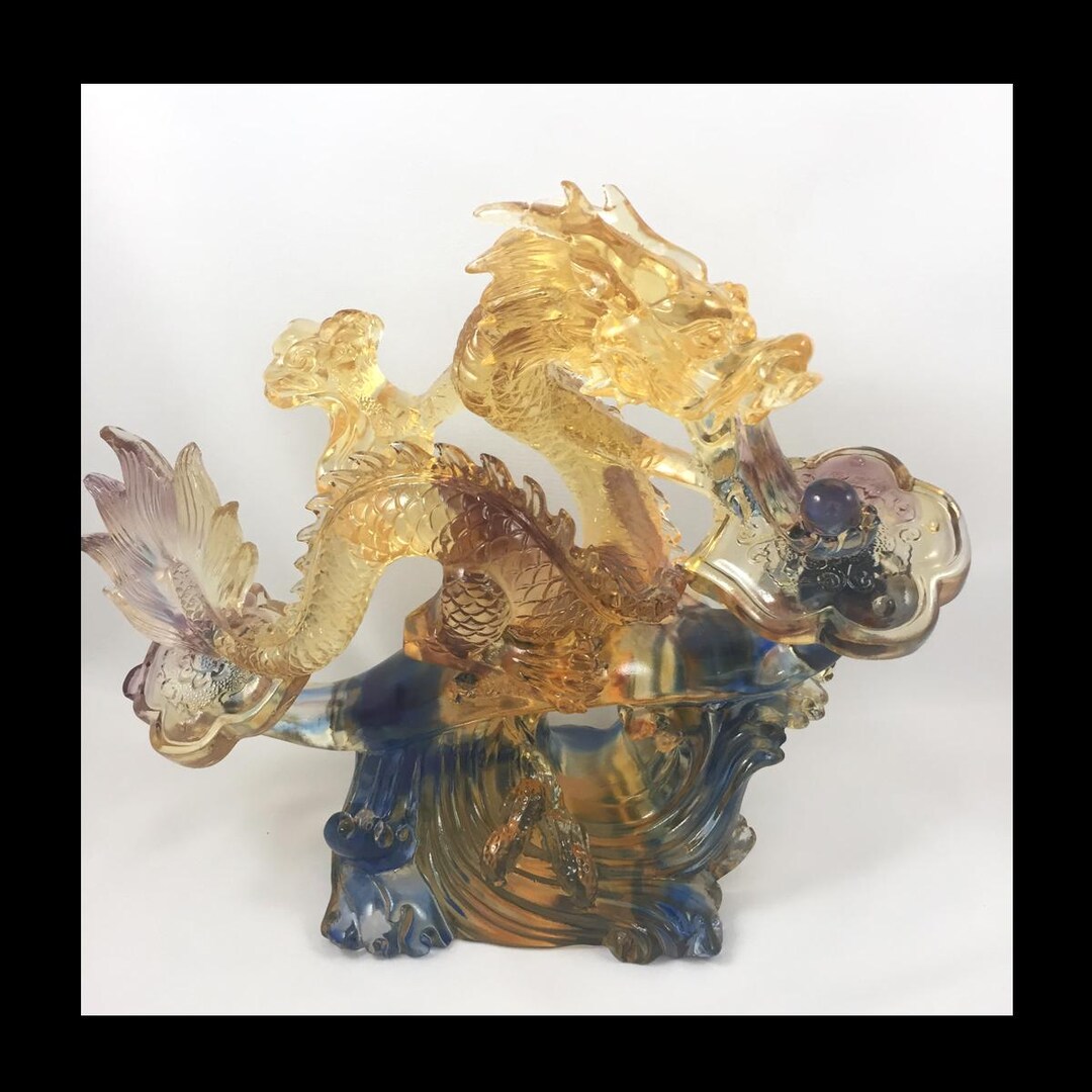 Liuli Crystal Glass Dragon – Feng Shui Business Prosperity Ornament - Etsy