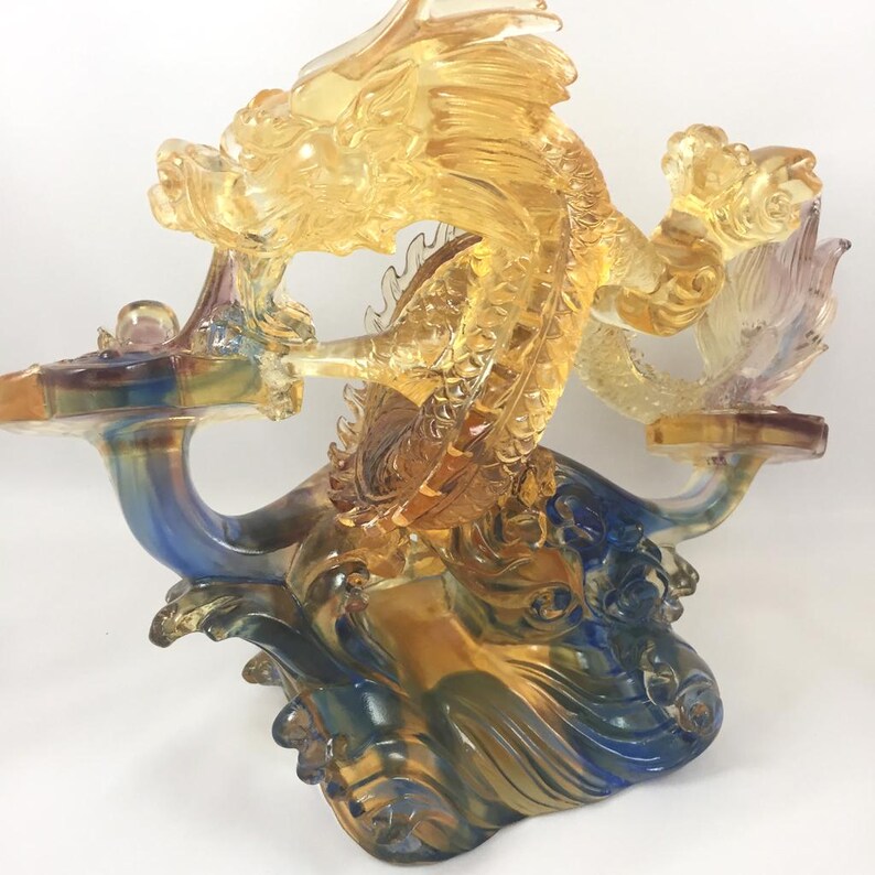 Liuli Crystal Glass Dragon – Feng Shui Business Prosperity Ornament - Etsy