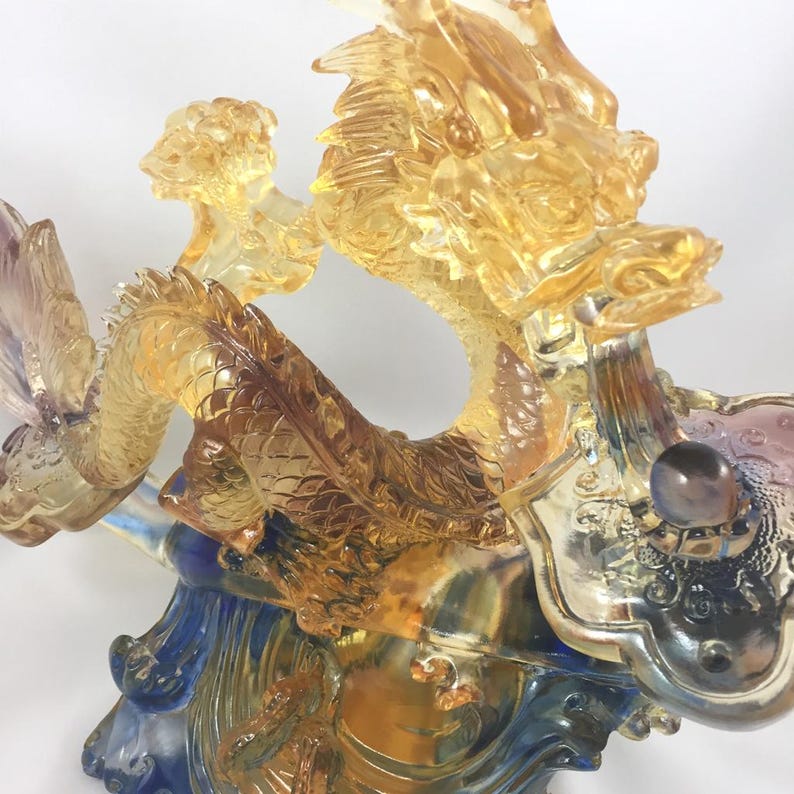 Liuli Crystal Glass Dragon – Feng Shui Business Prosperity Ornament - Etsy
