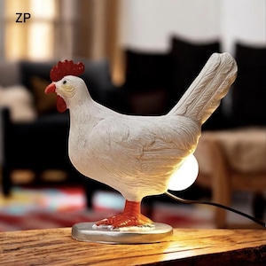 Quirky Chicken Egg Desk Lamp Night Light Funny Room Decor Office Work ...