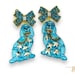 Blue Staffordshire Star Dog Beaded Rhinestone Earrings | Seed Bead ...
