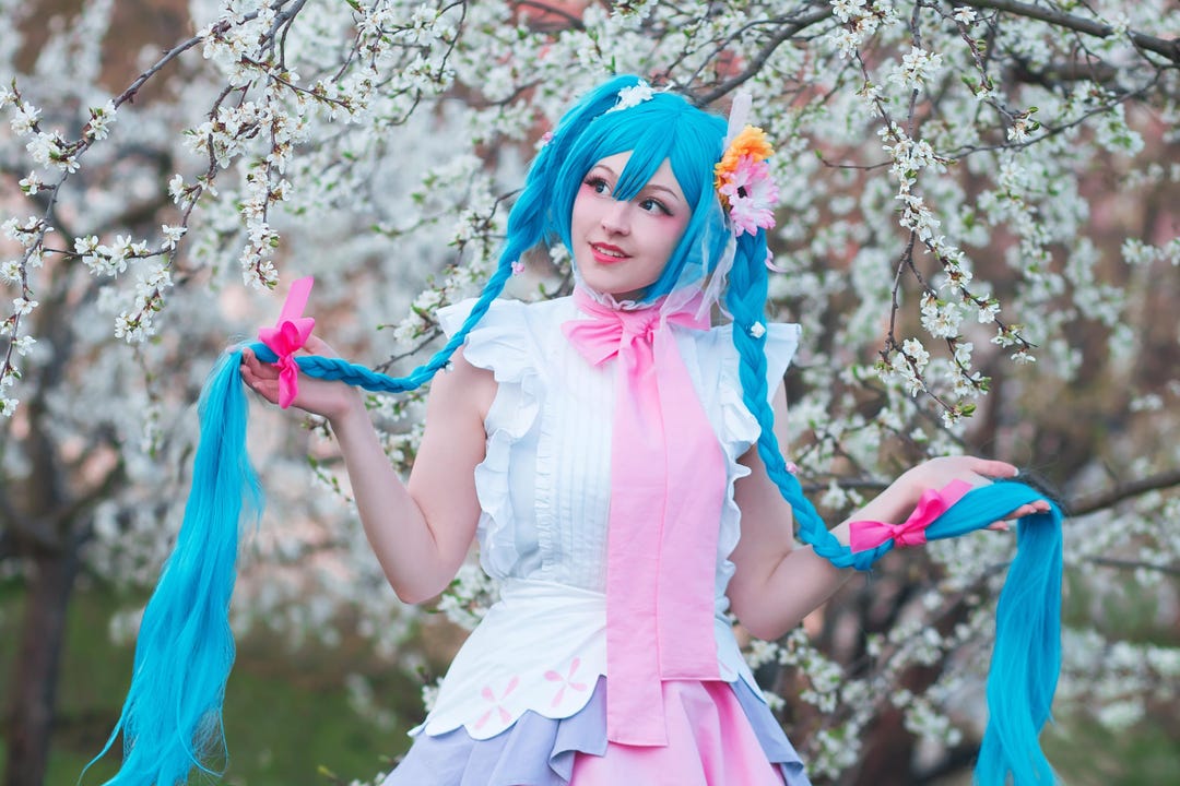 Hatsune Miku VOCALOID 初音ミク Handmade Cosplay Costume Cute Rapunzel Miku ...