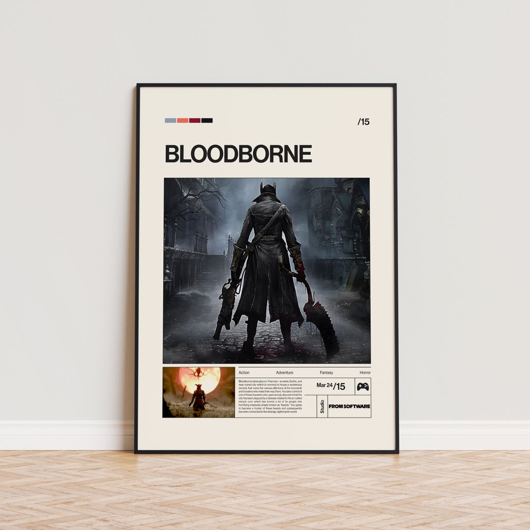 Bloodborne Poster, Video Game Poster, Minimalist Game Print, Gaming ...