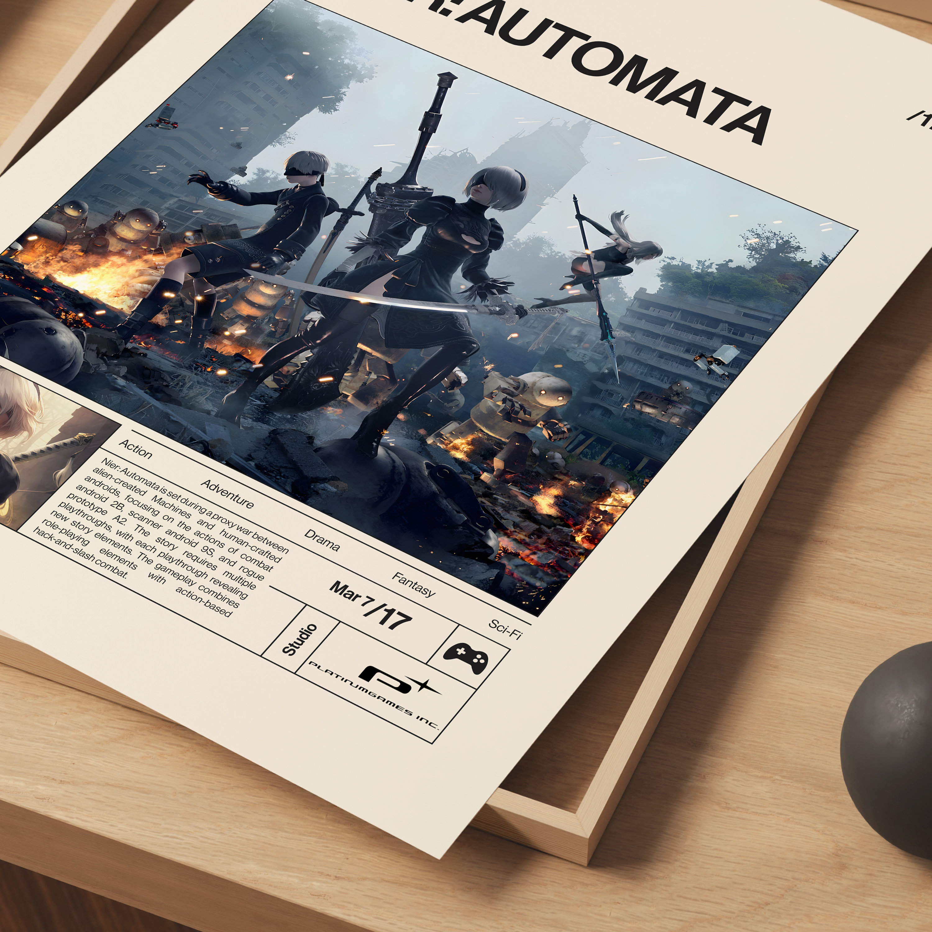 Nier Automata Poster, Video Game Poster, Minimalist Game Print, Gaming ...