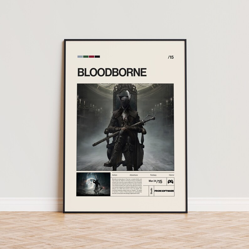 Bloodborne Poster, Video Game Poster, Minimalist Game Print, Gaming ...