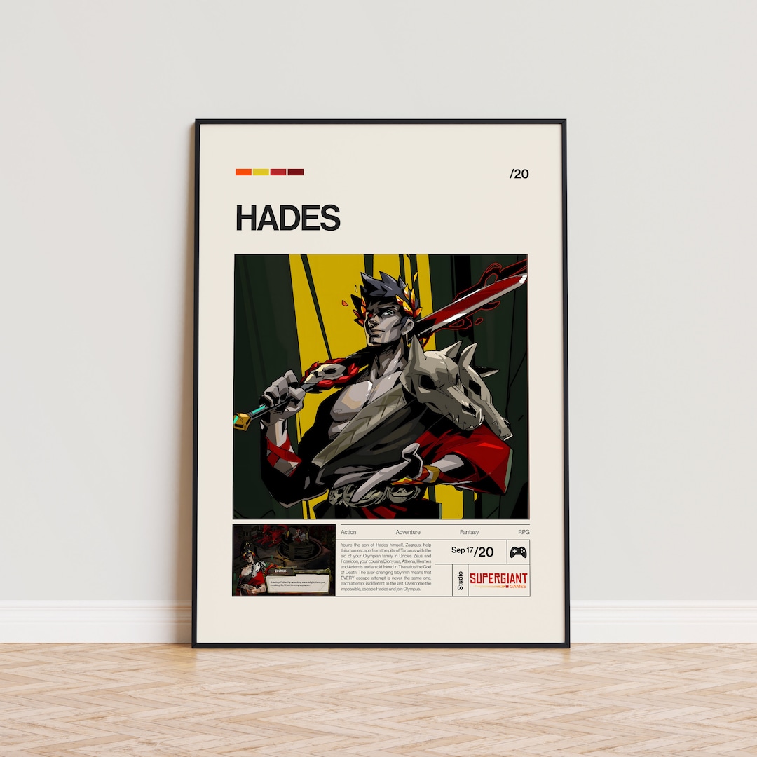 Hades Poster, Video Game Poster, Minimalist Game Print, Gaming Room ...