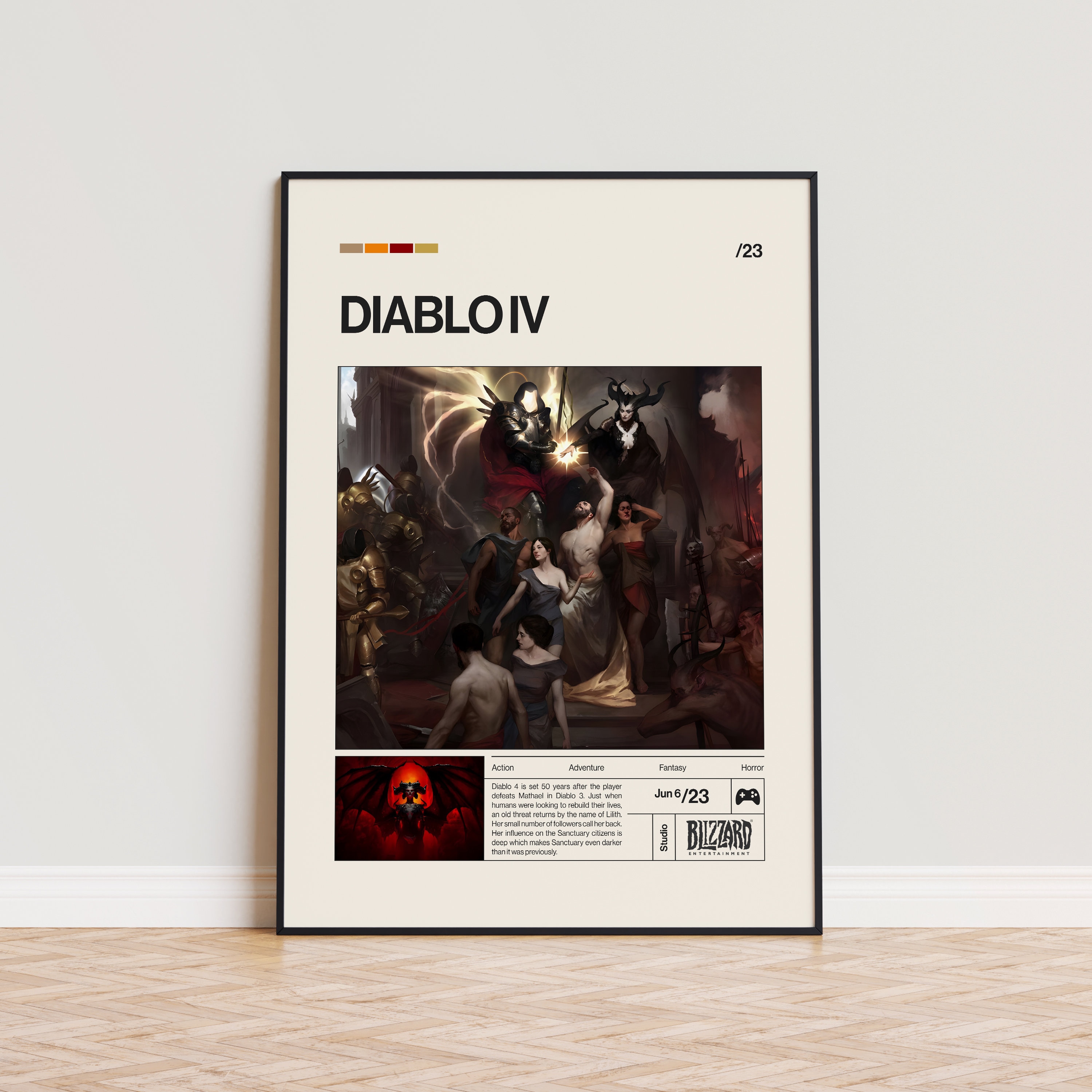 Diablo 4 Poster, Video Game Poster, Minimalist Game Print, Gaming Room ...
