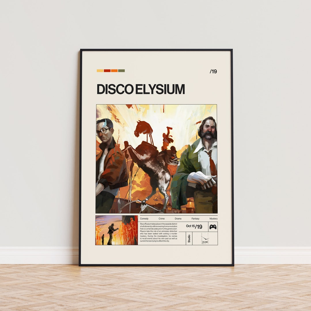 Disco Elysium Poster, Video Game Poster, Minimalist Game Print, Gaming ...