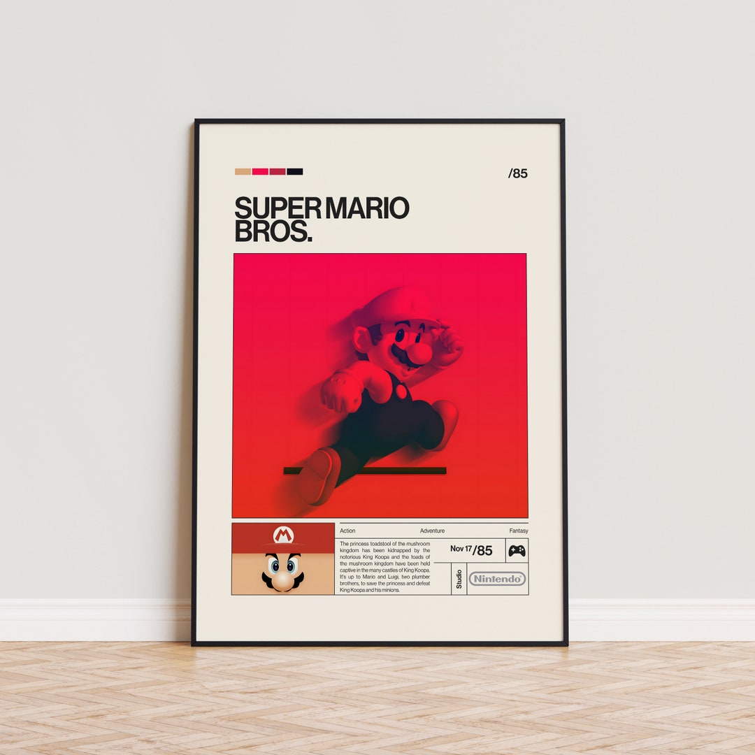 Super Mario Bros. Poster, Video Game Poster, Minimalist Game Print ...