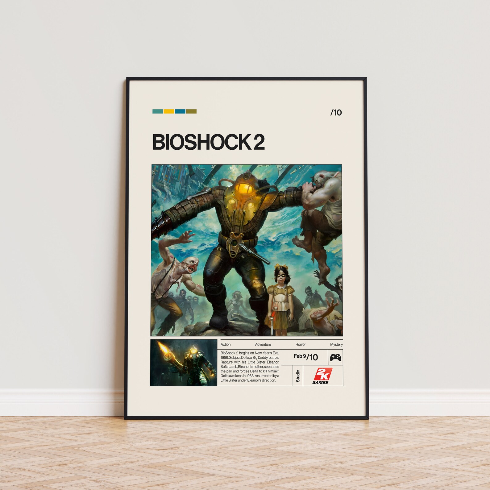 Bioshock 2 Poster, Video Game Poster, Minimalist Game Print, Gaming ...