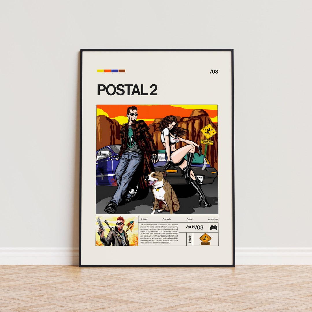 Postal 2 Poster, Video Game Poster, Minimalist Game Print, Gaming Room ...