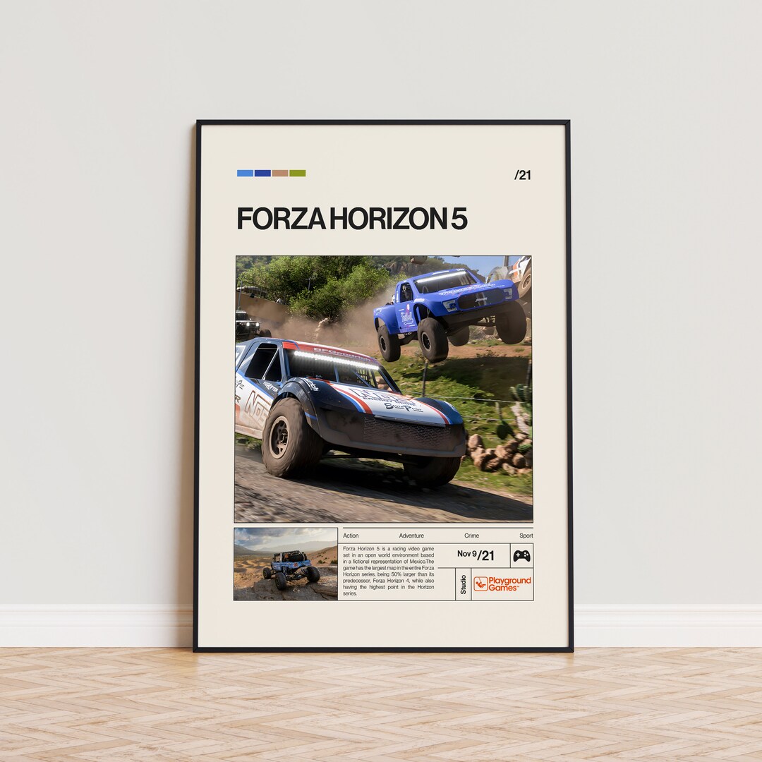 Forza Horizon 5 Poster, Video Game Poster, Minimalist Game Print ...