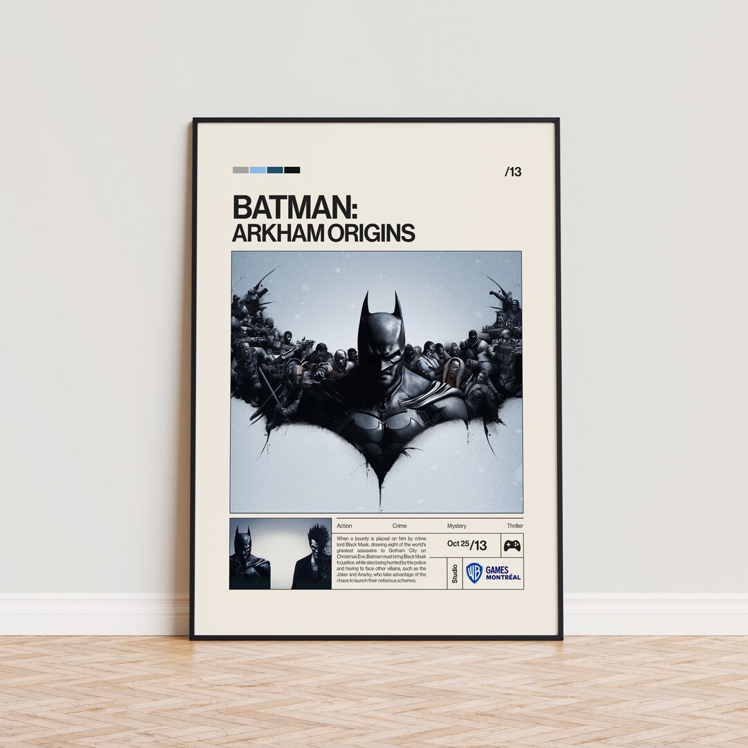 Batman Arkham Origins Poster, Video Game Poster, Minimalist Game Print ...
