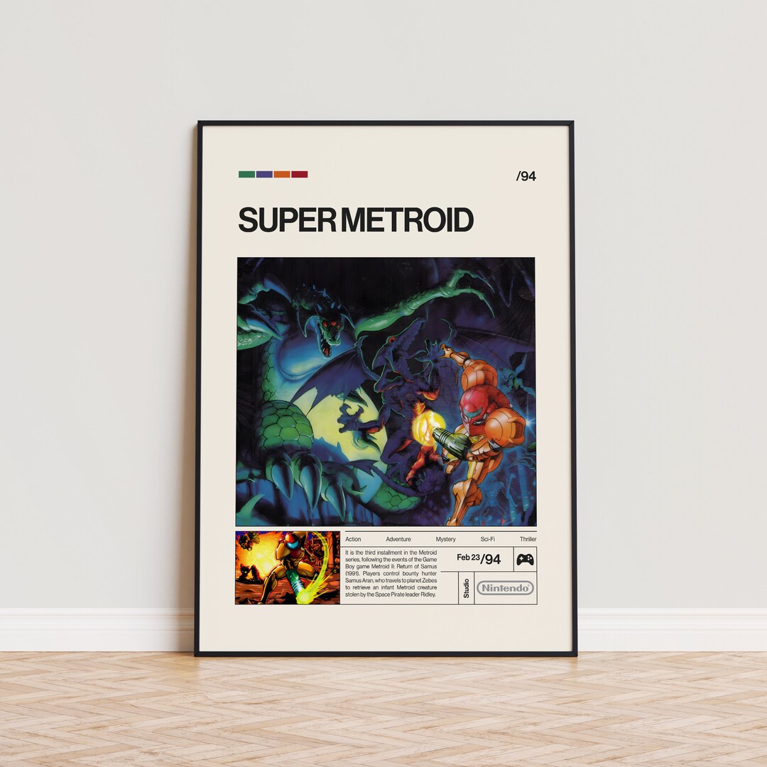 Super Metroid Poster, Video Game Poster, Minimalist Game Print, Gaming ...