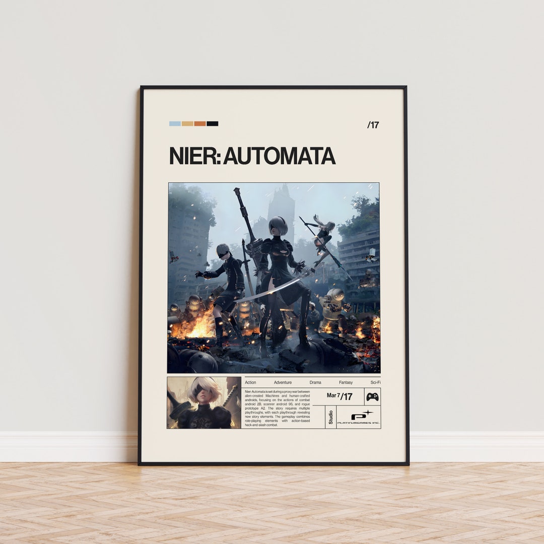 Nier Automata Poster, Video Game Poster, Minimalist Game Print, Gaming ...