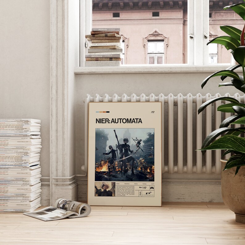 Nier Automata Poster, Video Game Poster, Minimalist Game Print, Gaming ...
