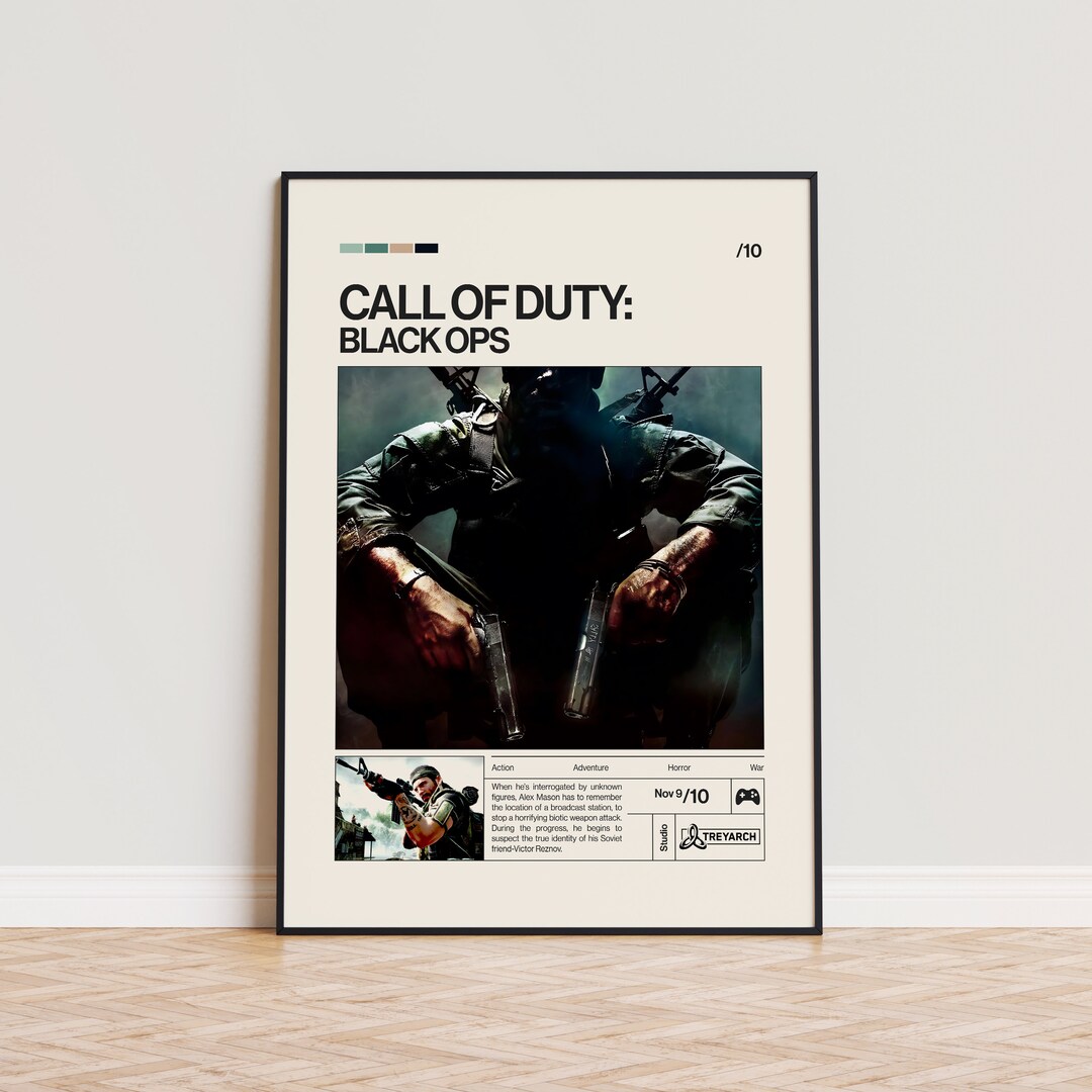 Call of Duty Black Ops Poster, Video Game Poster, Minimalist Game Print ...