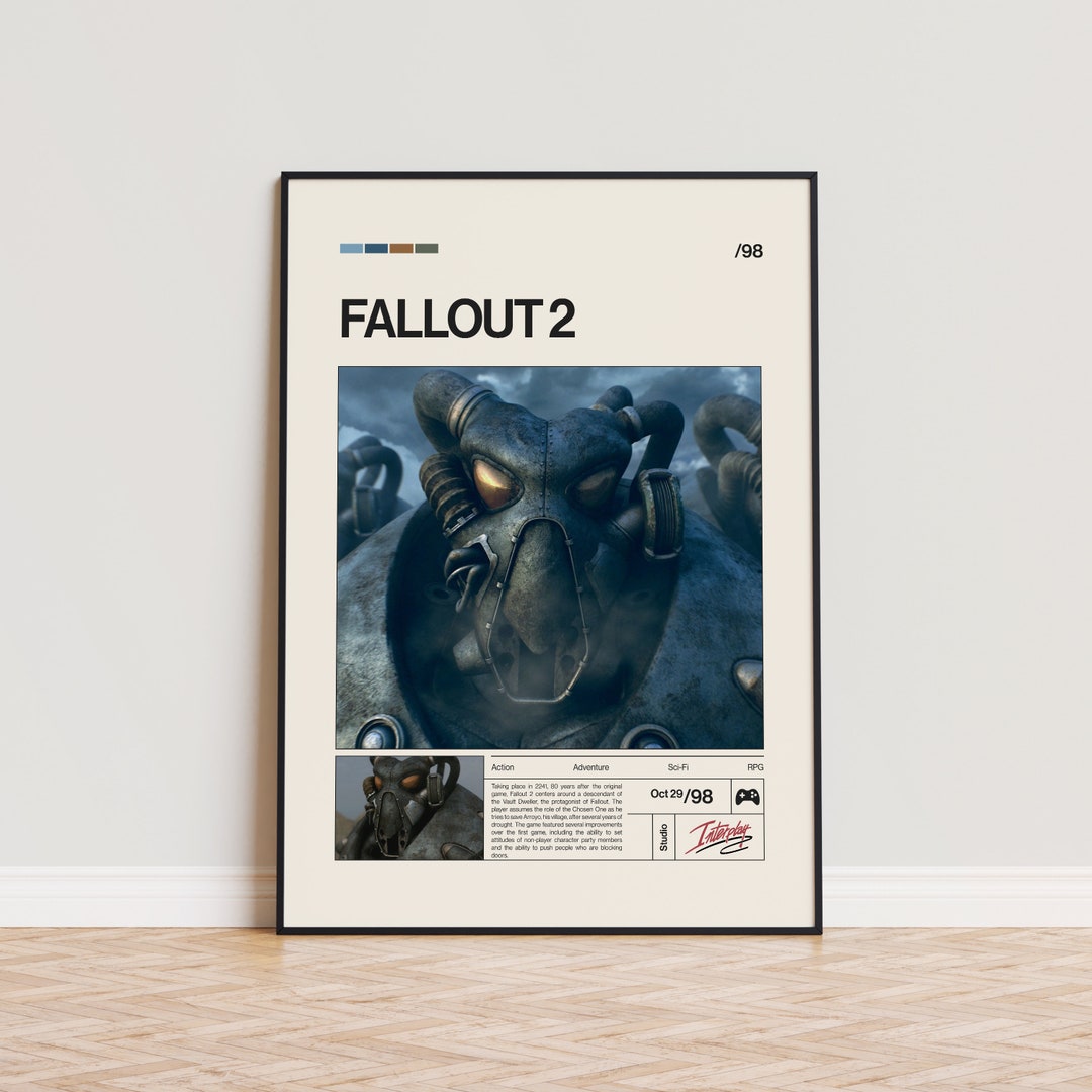 Fallout 2 Poster, Video Game Poster, Minimalist Game Print, Gaming Room ...