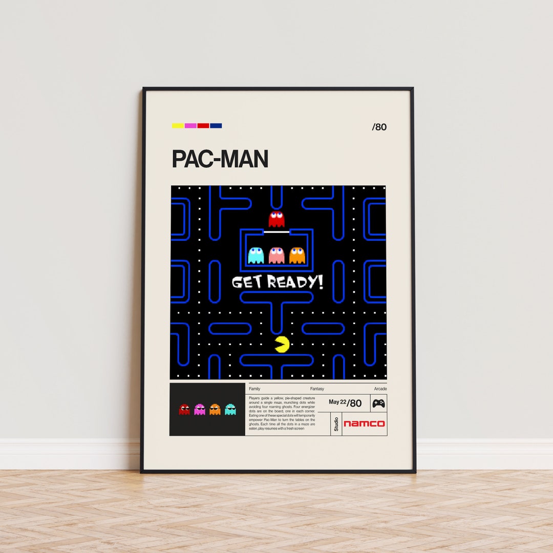 Pac-man Poster, Video Game Poster, Minimalist Game Print, Gaming Room ...