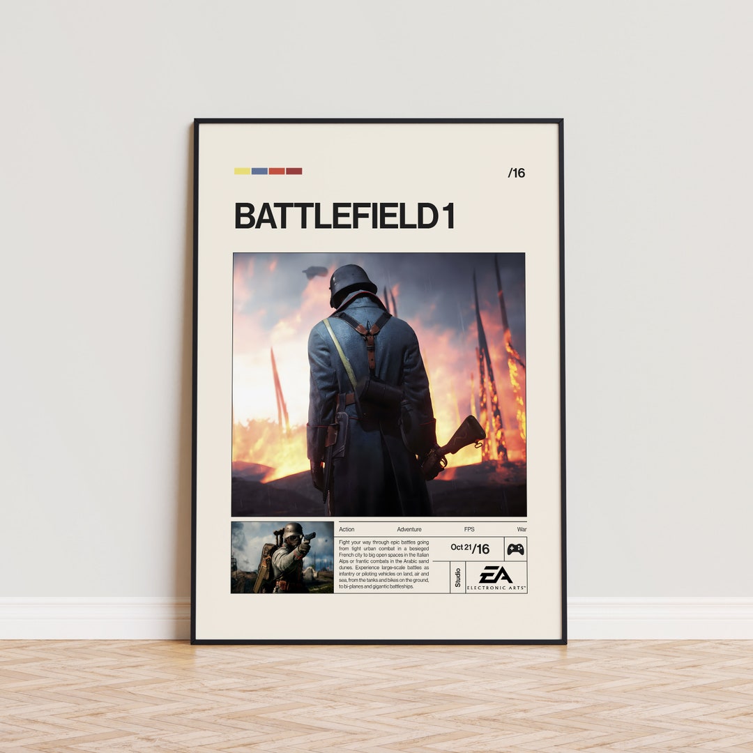 Battlefield 1 Poster, Video Game Poster, Minimalist Game Print, Gaming ...