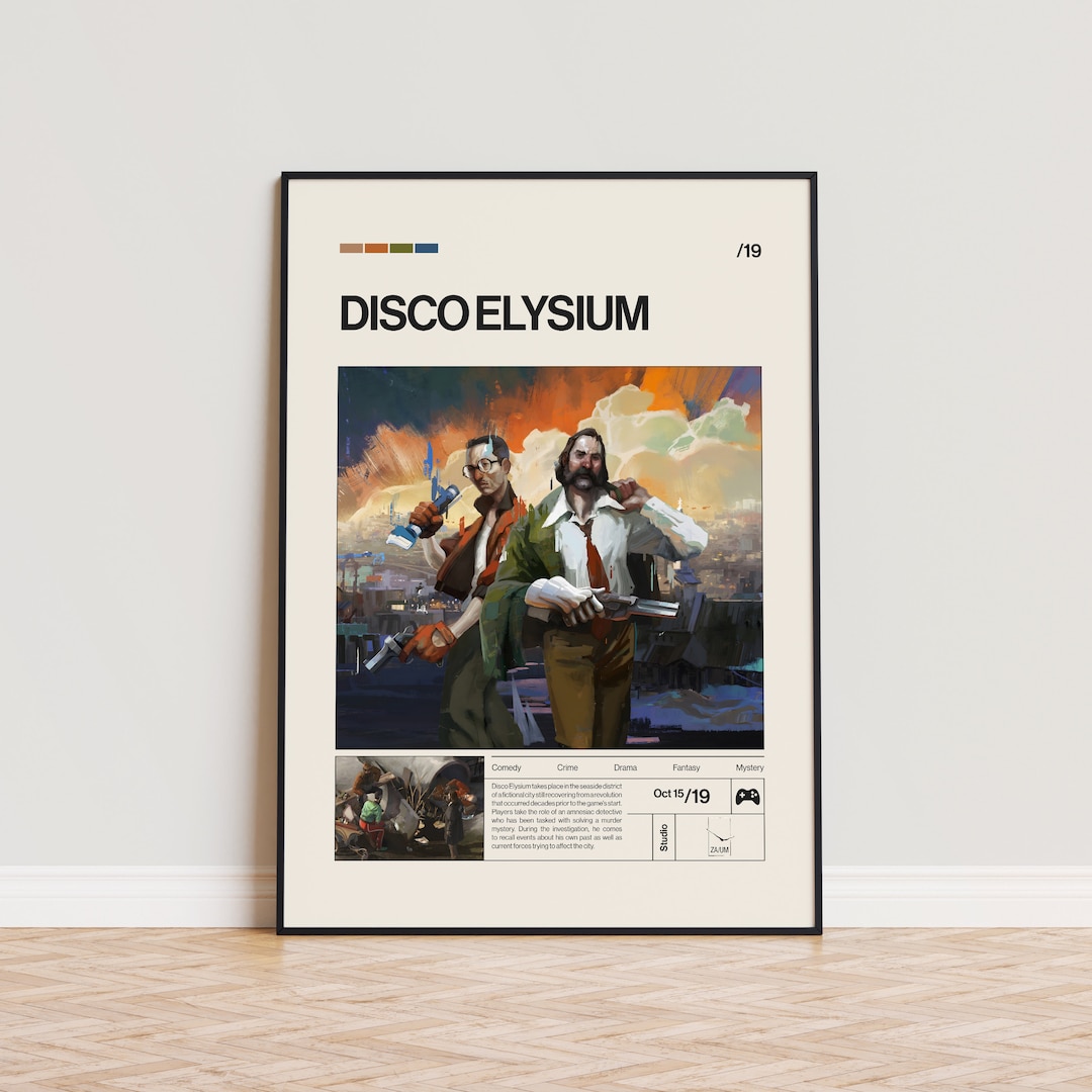 Disco Elysium Poster, Video Game Poster, Minimalist Game Print, Gaming Room Poster, Gamer Gift ...
