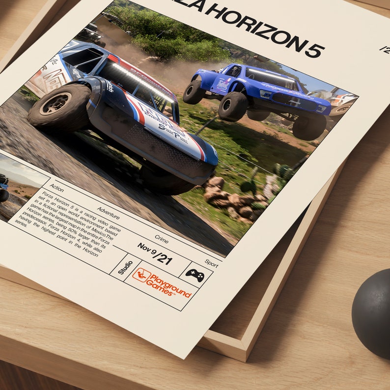 Forza Horizon 5 Poster, Video Game Poster, Minimalist Game Print ...