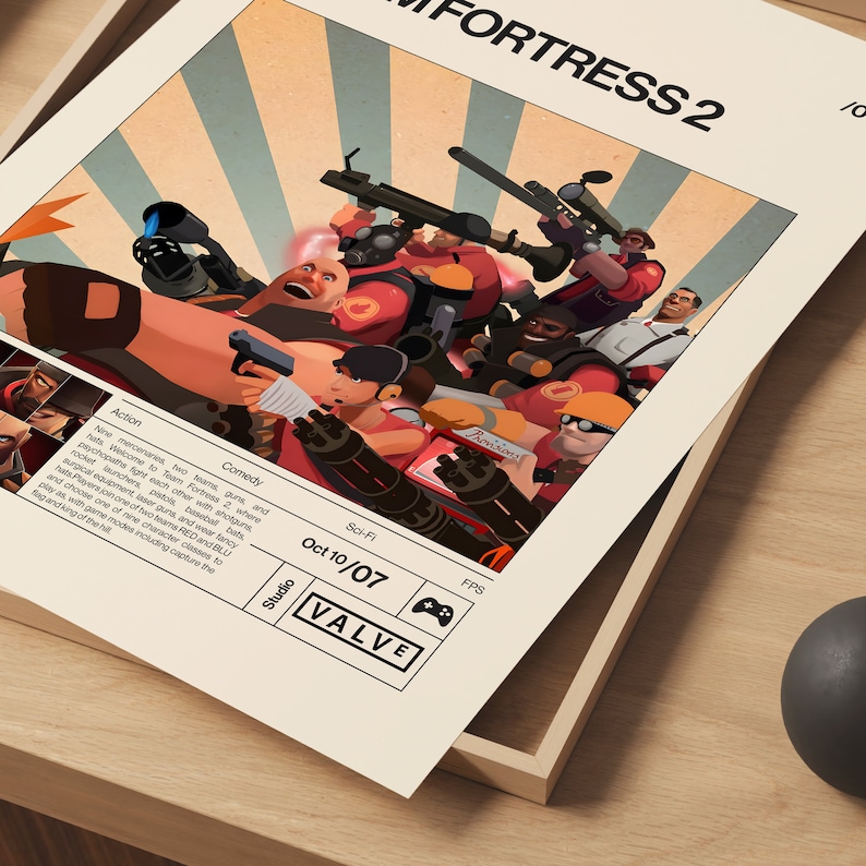 Team Fortress 2 Poster, Video Game Poster, Minimalist Game Print ...