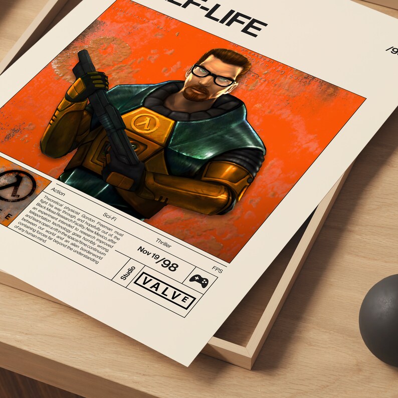 Half-life Poster, Video Game Poster, Minimalist Game Print, Gaming Room ...