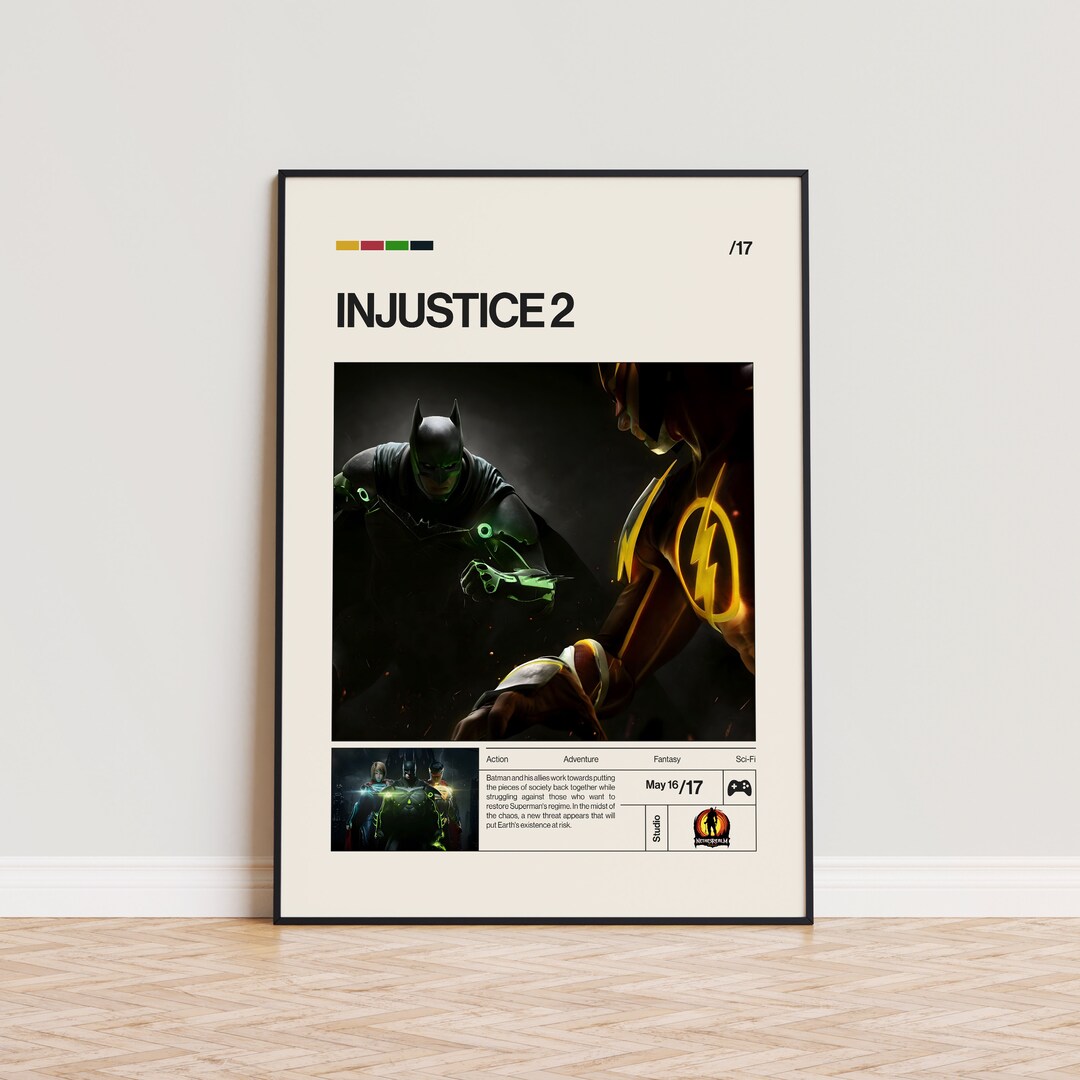 Injustice 2 Poster, Video Game Poster, Minimalist Game Print, Gaming ...