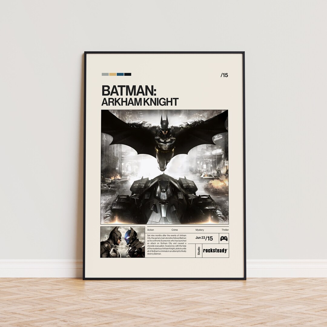 Batman Arkham Knight Poster, Video Game Poster, Minimalist Game Print ...