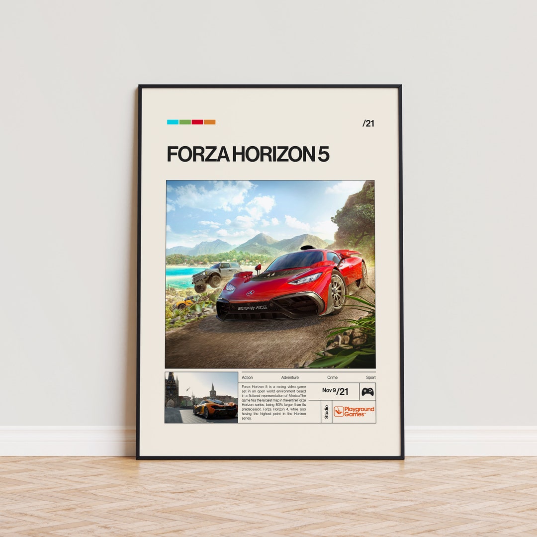 Forza Horizon 5 Poster, Video Game Poster, Minimalist Game Print ...